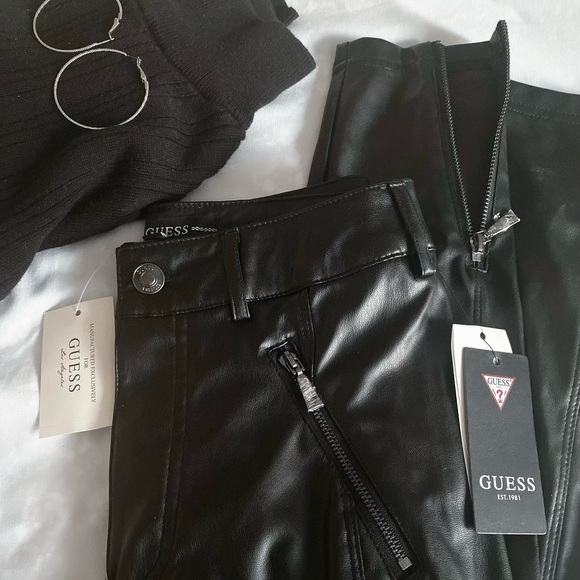 Guess | Pants & Jumpsuits | Guess Black Faux Leather Pants | Poshmark